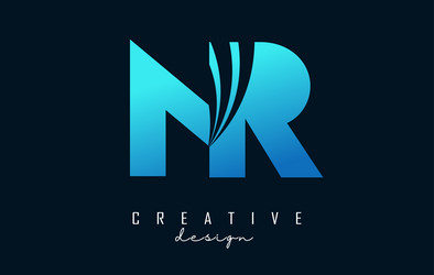 Creative colorful letters nr n r logo Royalty Free Vector