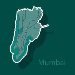 Sticker map of mumbai Royalty Free Vector Image