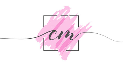 Calligraphic lowercase letters m and c Royalty Free Vector