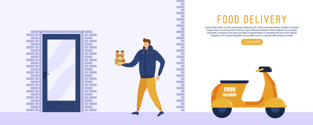 Delivery food courier Royalty Free Vector Image