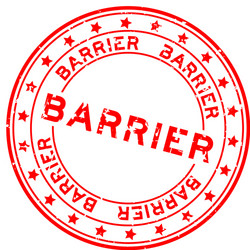 Grunge blue barrier word round rubber seal stamp Vector Image