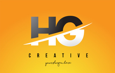 Hg letter design with creative cut and colorful Vector Image