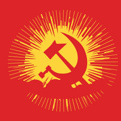 In communist style red and yellow colors Vector Image