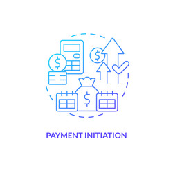 Aggregate and send payment blue gradient concept Vector Image