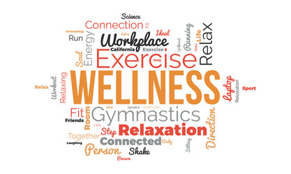 Wellness world cloud background activities Vector Image