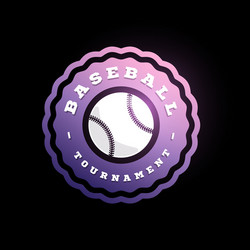 Baseball circular logo with bat modern Royalty Free Vector