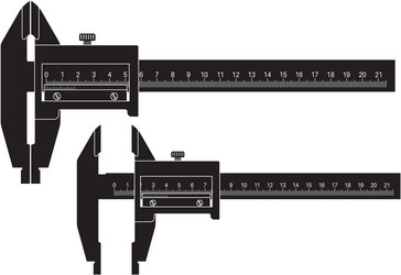 Caliper outline drawing Royalty Free Vector Image