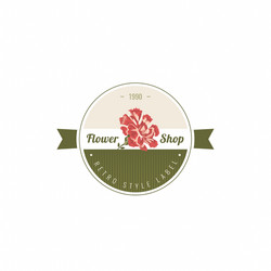 Carnation flowers logotype label badge Royalty Free Vector