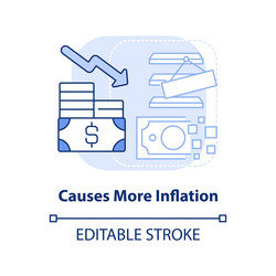 Causes more inflation blue gradient concept icon Vector Image