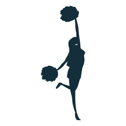 Cheerleader dancing silhouette Royalty Free Vector Image