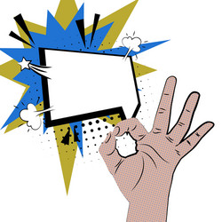 Provocative middle finger comic retro pop art Vector Image