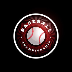 Baseball circular logo with bat modern Royalty Free Vector