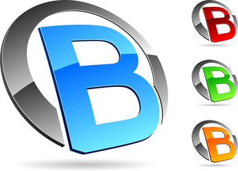 Bright capital letter b from abc colorful english Vector Image