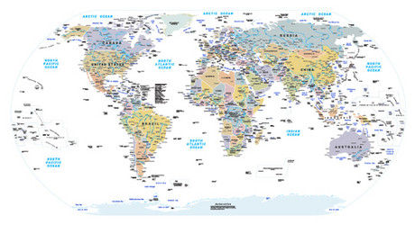 Detailed World Political Map Royalty Free Vector Image