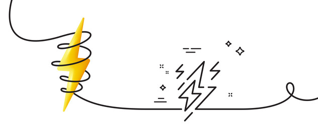 Lightning bolt line icon flash electric energy Vector Image