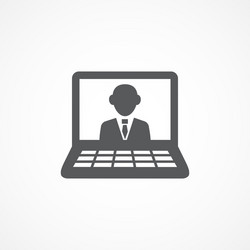 Laptop cool serious emoji face avatar computer Vector Image