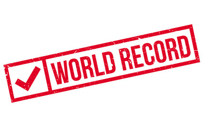 World record rubber stamp Royalty Free Vector Image