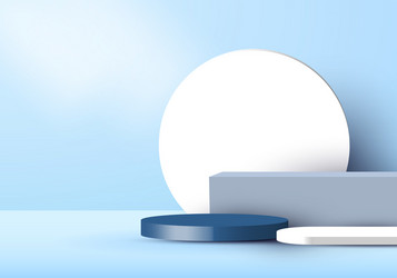 3d realistic product display white podium Vector Image