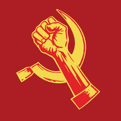 In communist style red and yellow colors Vector Image