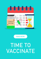 Calendar graph checklist and medical vaccination Vector Image