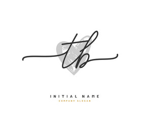 T b tb beauty initial logo handwriting logo Vector Image