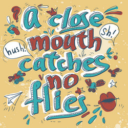 Hand drawn text lettering with quotations Vector Image