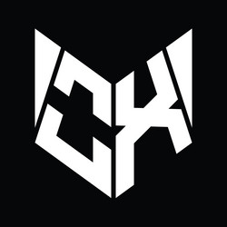 Ox logo monogram shield sharp half round shape Vector Image