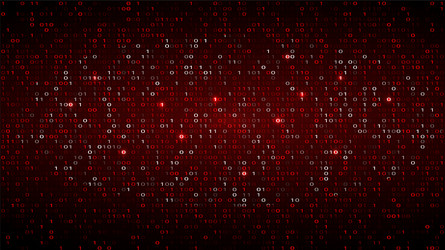 Digital binary code on dark red background data Vector Image