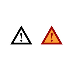 Caution guard logo icon colorful and outline Vector Image