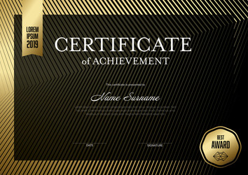 Modern dark vertical certificate template Vector Image