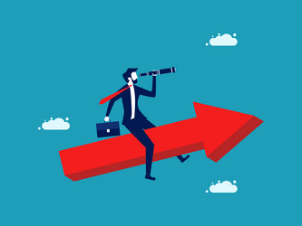 Vision of growth businessman looking Royalty Free Vector