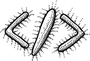 Cartoon image of code icon code symbol Royalty Free Vector