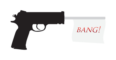 Comic gun bang Royalty Free Vector Image - VectorStock