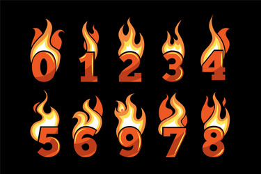 Numbers fire logo design Royalty Free Vector Image