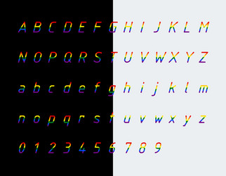 Maniac font terrifying letters and numbers Vector Image