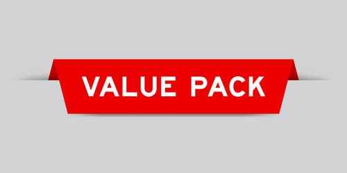 Red color inserted label banner with word value Vector Image