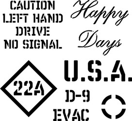 Armed forces stencil sign collection Royalty Free Vector