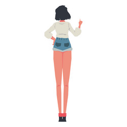 Casual girl cheering character Royalty Free Vector Image