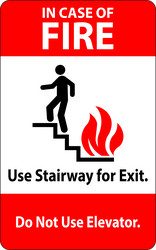 In case of fire sign use stairway for exit do Vector Image
