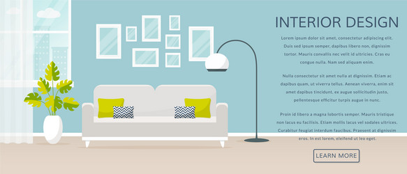 Interior living room banner Royalty Free Vector Image