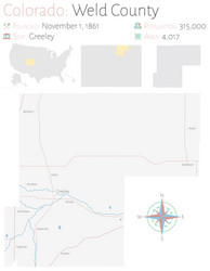 Map weld county in colorado Royalty Free Vector Image