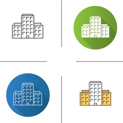 Multi-storey building color icon Royalty Free Vector Image