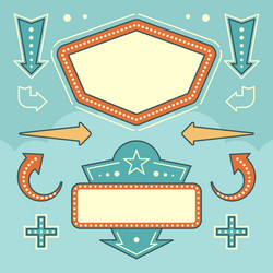 Retro american 1950s sign design elements set Vector Image