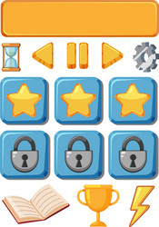 Set of game object Royalty Free Vector Image - VectorStock