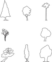 Wood outline set Royalty Free Vector Image - VectorStock