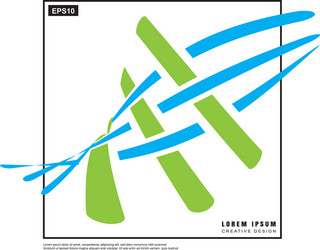 Abstract 3d shape or logo with strips Royalty Free Vector