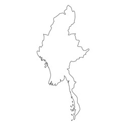 Burma myanmar - flat country map silhouette Vector Image
