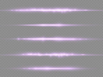 Horizontal violet light rays flash purple line Vector Image