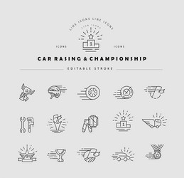 Icon and logo for car racing Royalty Free Vector Image