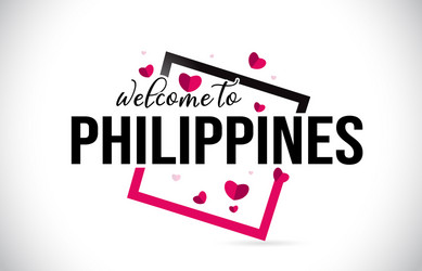 Philippines welcome to word text with handwritten Vector Image